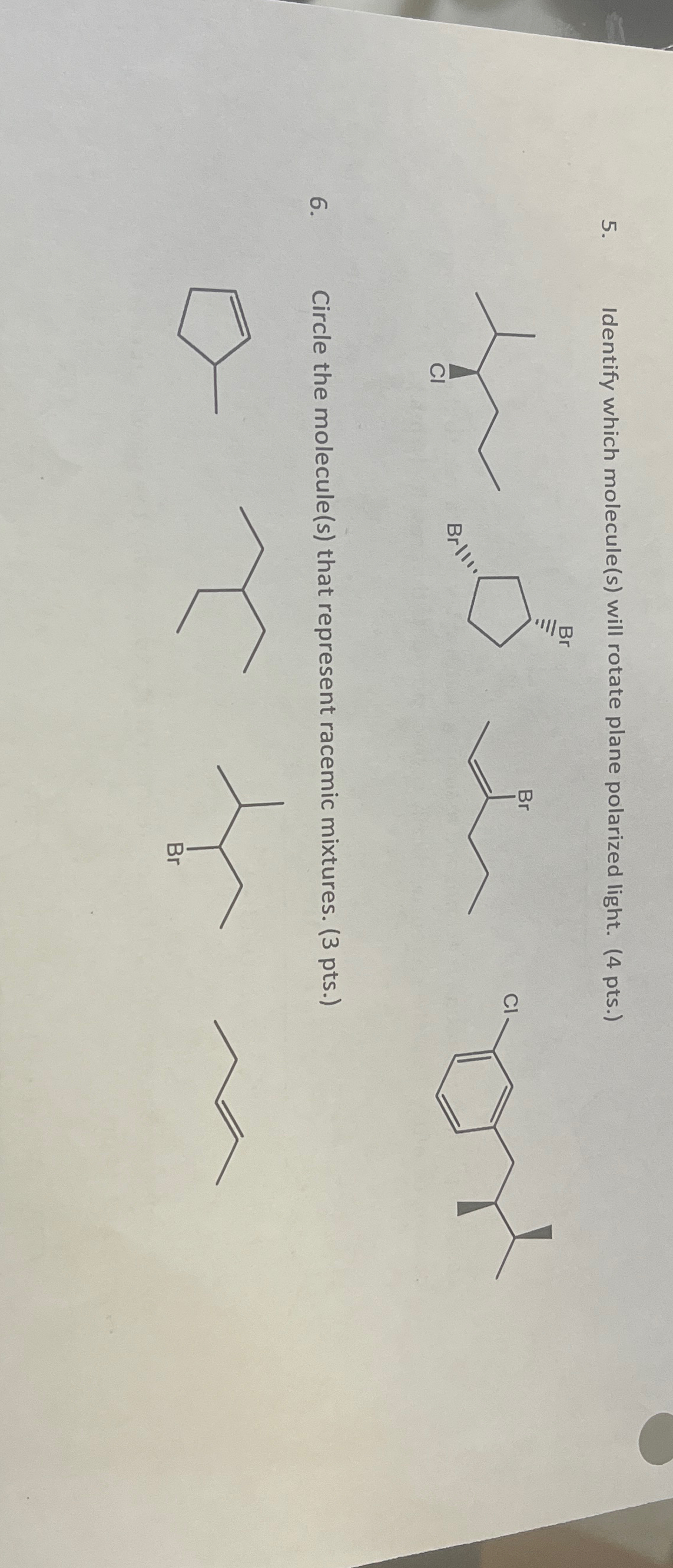 Solved Identify which molecule(s) ﻿will rotate plane | Chegg.com