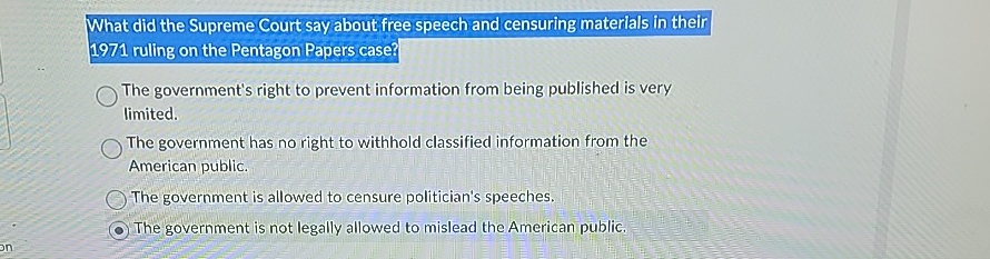 Solved What did the Supreme Court say about free speech and | Chegg.com