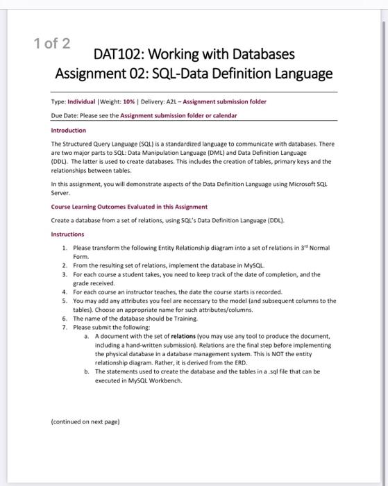 Solved Due Date: Please see the Assignment submission folder | Chegg.com