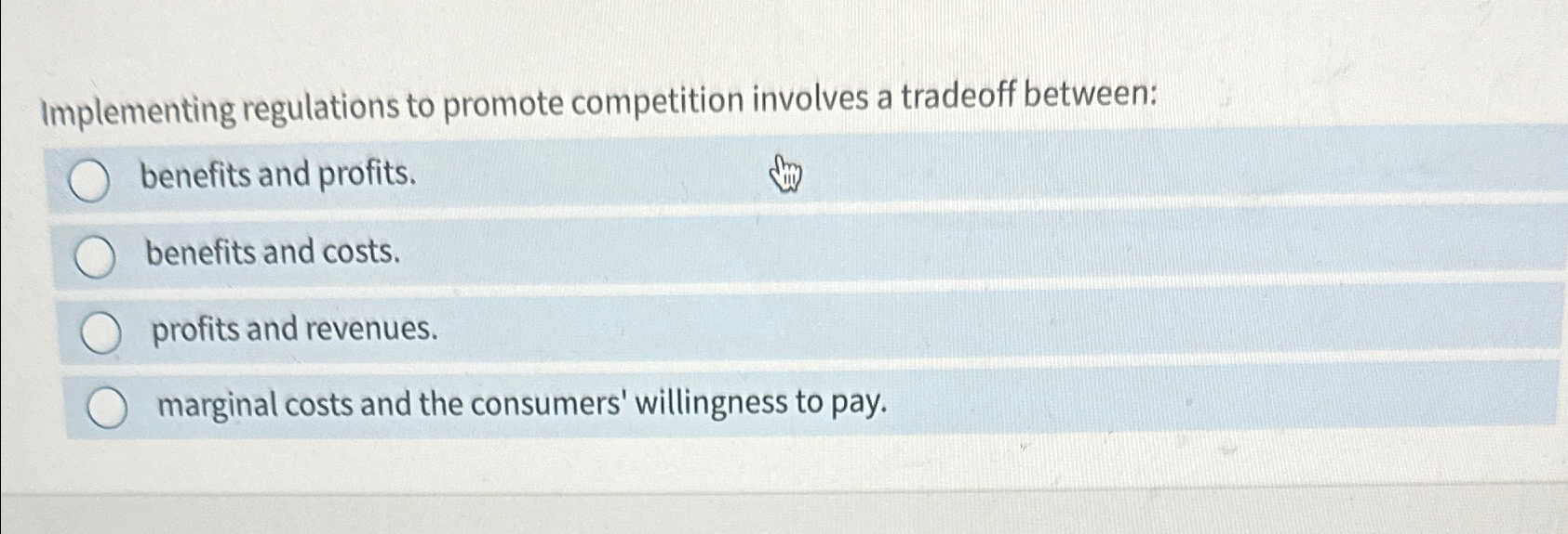 Solved Implementing regulations to promote competition | Chegg.com