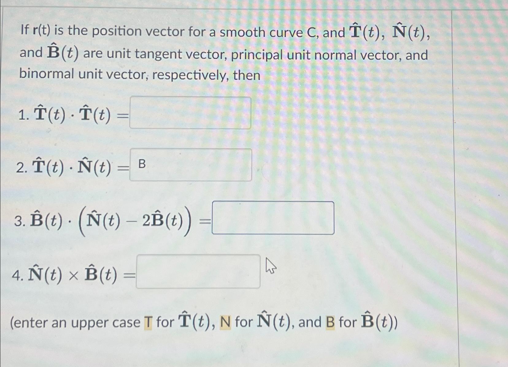 Solved If r(t) ﻿is the position vector for a smooth curve C, | Chegg.com