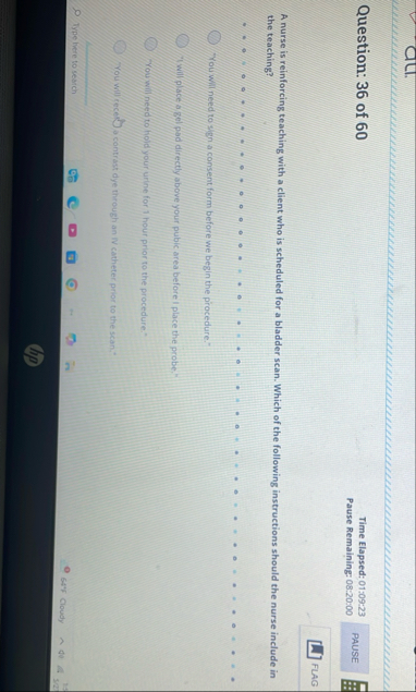 Solved aul.Question: 36 ﻿of 60Time Elapsed: 01:09:23Pause | Chegg.com