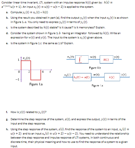 Solved Consider linear time invariant, LTI, system with an | Chegg.com