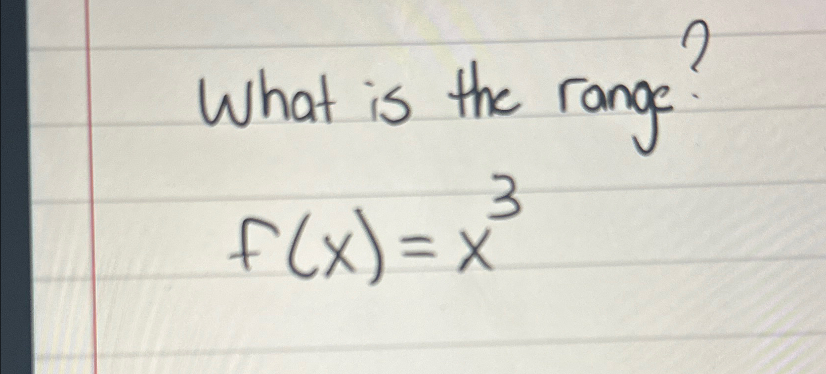 Solved What is the range?f(x)=x3 | Chegg.com