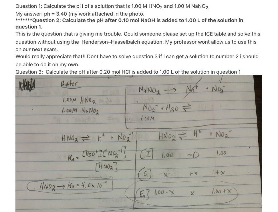 Solved Question 1: Calculate the pH of a solution that is | Chegg.com