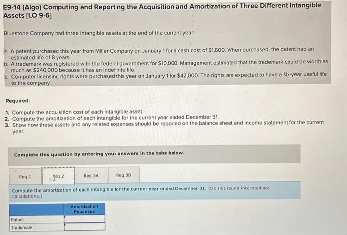 Solved E9-14 (Algo) Computing and Reporting the Acquisition | Chegg.com