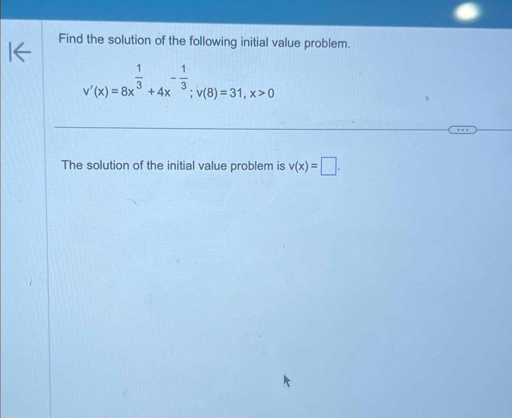 Solved Find the solution of the following initial value | Chegg.com