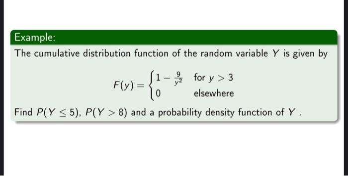 Solved The cumulative distribution function of the random | Chegg.com