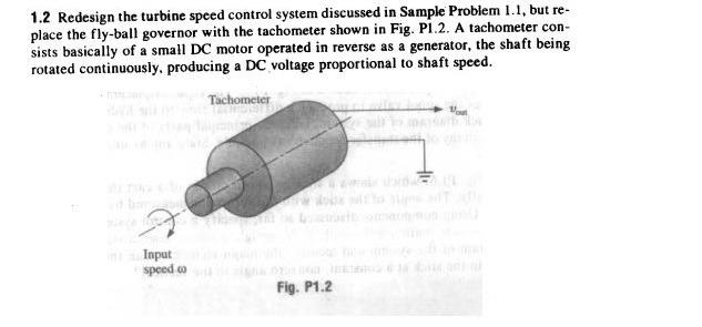 1.2 Redesign the turbine speed control system | Chegg.com