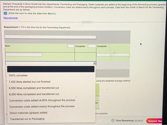 Solved 1. Fill in the time line for the Fermenting | Chegg.com
