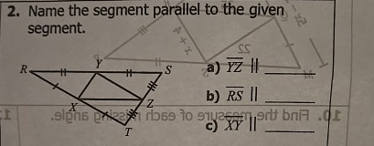 Solved Name the segment parallel to the given | Chegg.com