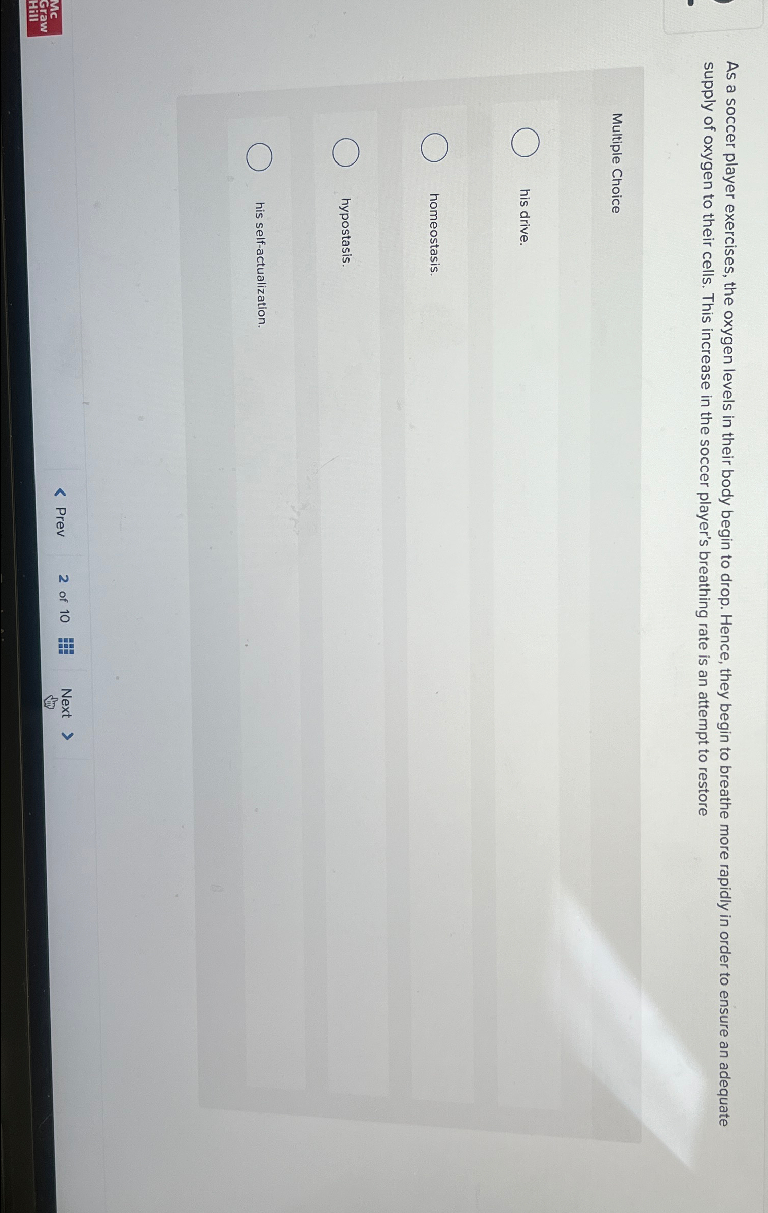 Solved As a soccer player exercises, the oxygen levels in | Chegg.com