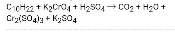 Solved C10H22+K2CrO4+H2SO4→CO2+H2O+ Cr2(SO4)3+K2SO4 | Chegg.com
