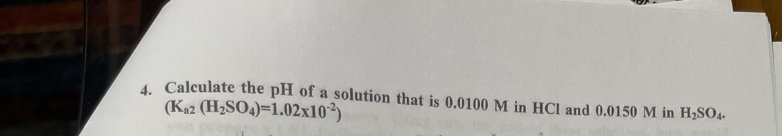Solved Calculate the pH ﻿of a solution that is 0.0100M ﻿in | Chegg.com