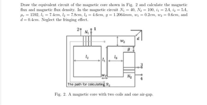 Solved Draw the equivalent circuit of the magnetic core | Chegg.com