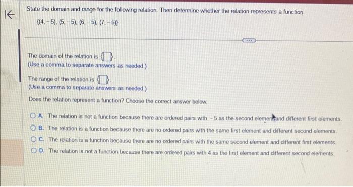 Solved State the domain and range for the following | Chegg.com