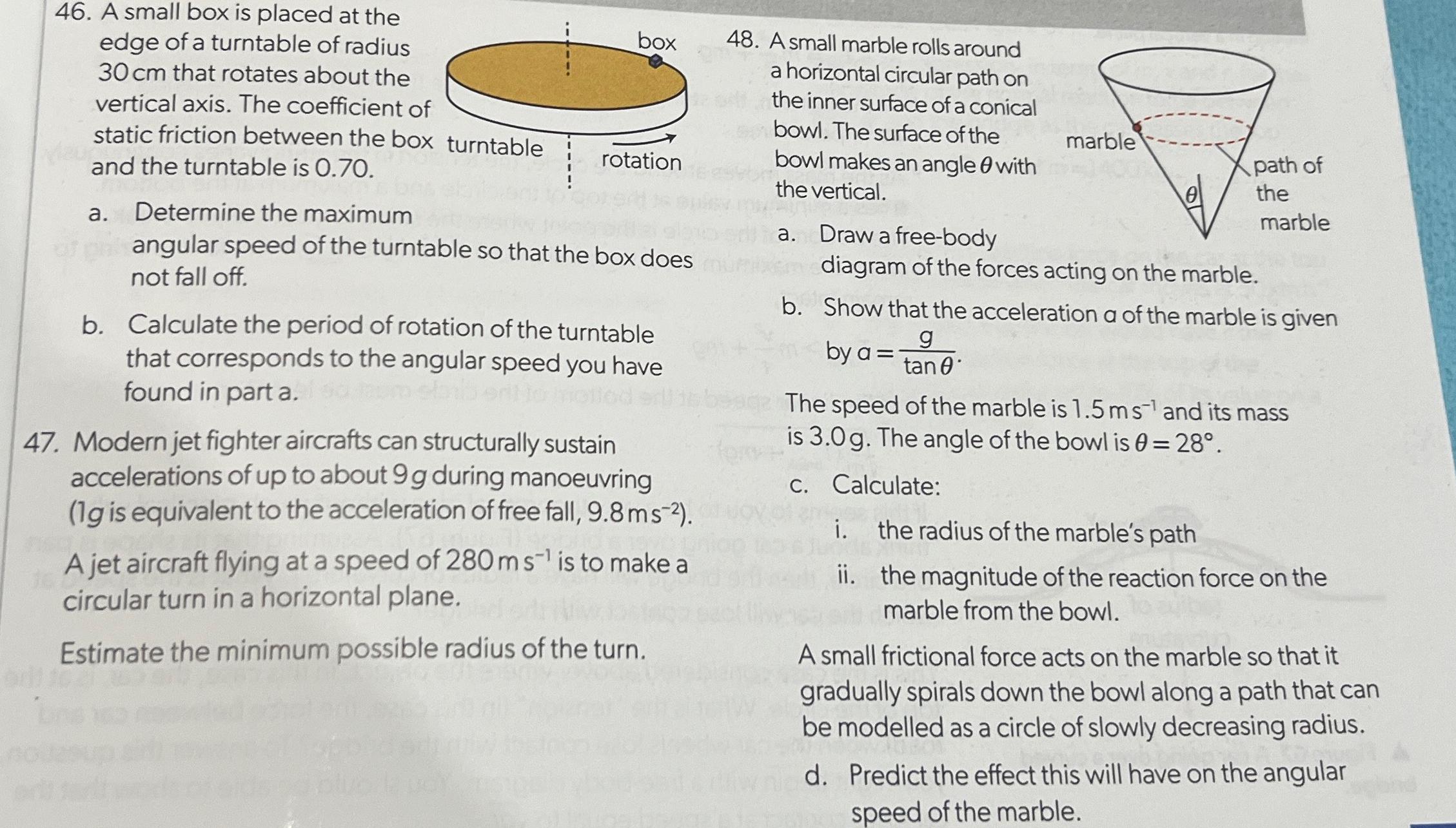 Solved A small box is placed at the edge of a turntable of | Chegg.com