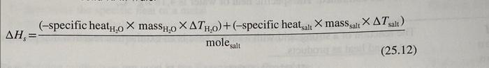 Solved Part C: Enthalpy (Heat) of Solution for the | Chegg.com