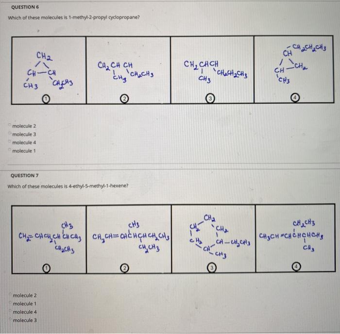 Solved QUESTION 6 Which of these molecules is | Chegg.com