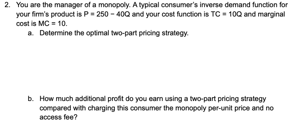 Solved You are the manager of a monopoly. A typical | Chegg.com