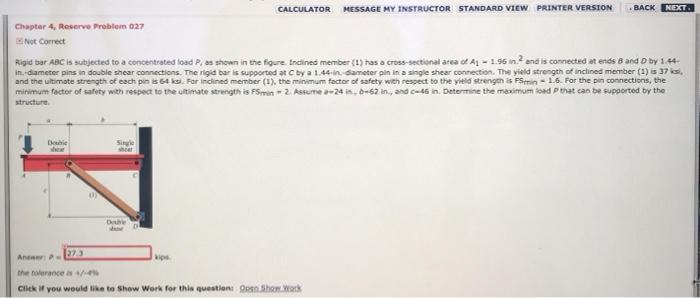 Solved BACK NEXT CALCULATOR MESSAGE MY INSTRUCTOR STANDARD | Chegg.com