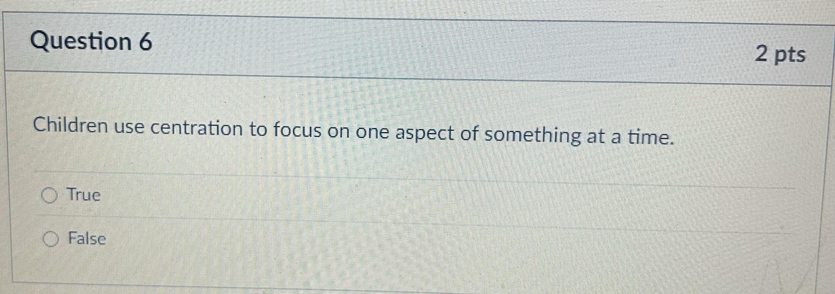 High Quality SOLUTION Question 62 ﻿ptsChildren use centration to focus ...