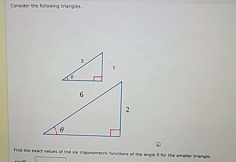 Solved Consider the following triangles.(i)Find the exact | Chegg.com