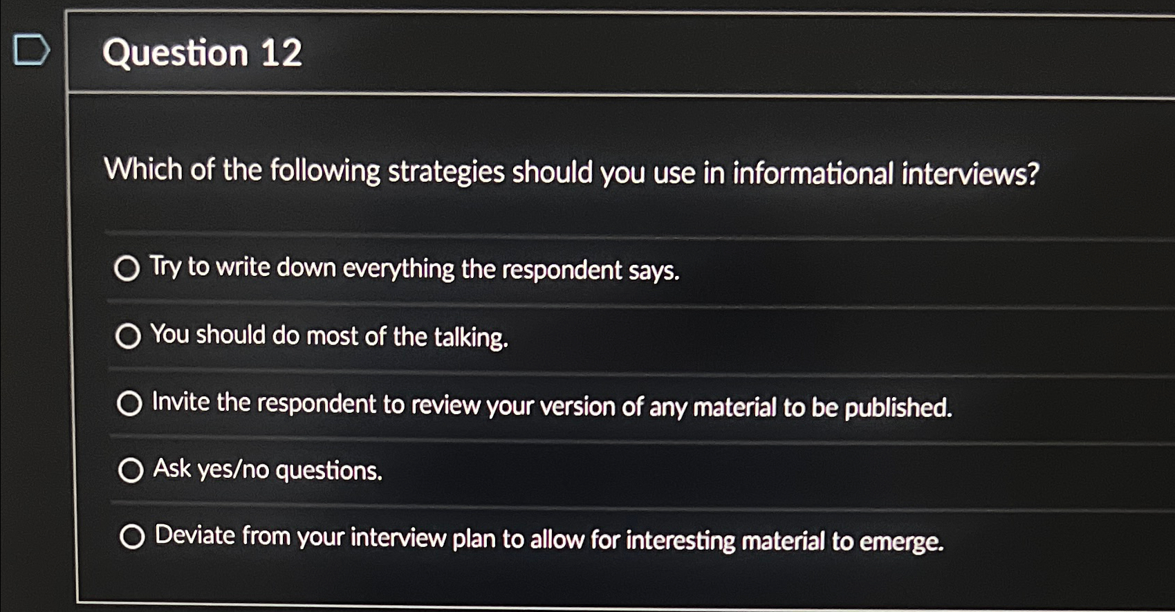 Solved Question 12Which of the following strategies should | Chegg.com
