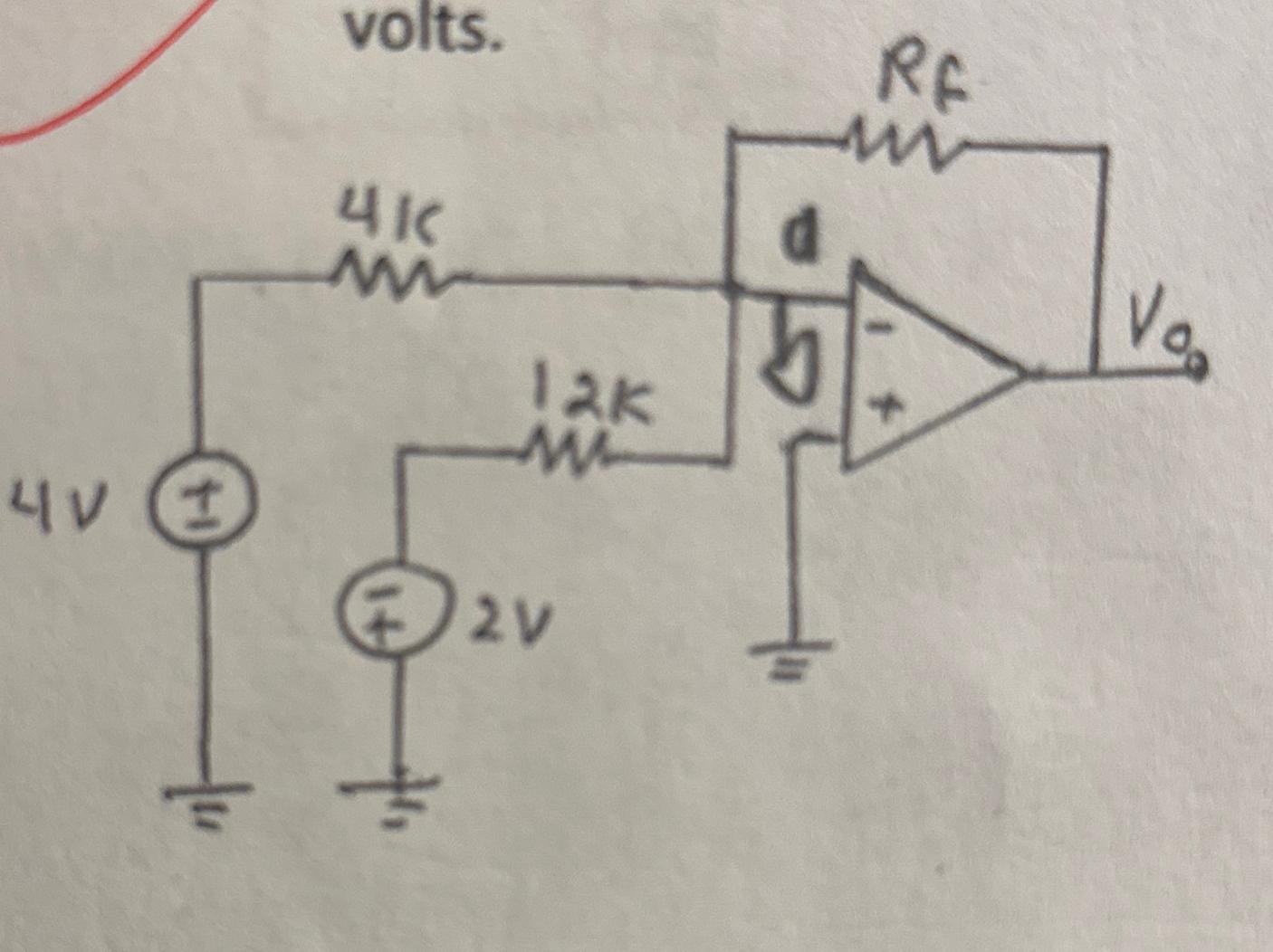 Solved In the following ideal op-amp circuit, find the value | Chegg.com