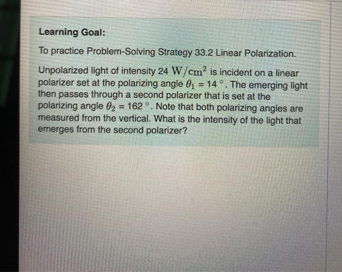 Solved Learning Goal: To practice Problem-Solving Strategy | Chegg.com