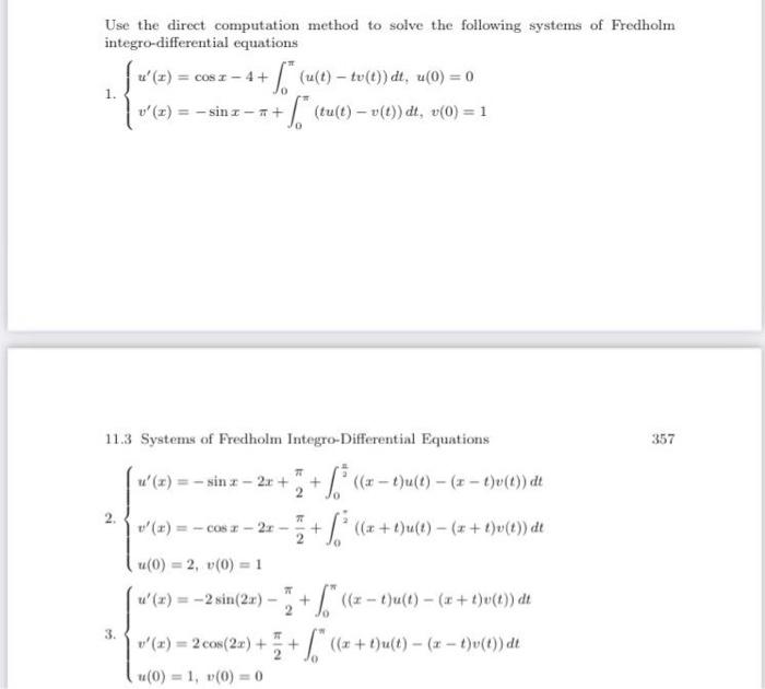Solved Use the direct computation method to solve the | Chegg.com