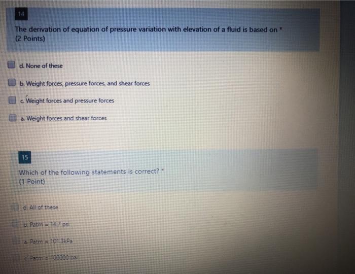 Solved 14 The derivation of equation of pressure variation | Chegg.com