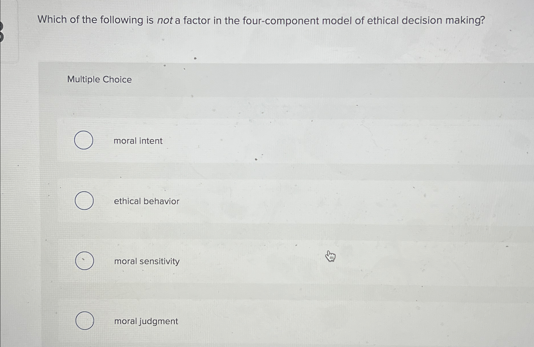 Solved Which of the following is not a factor in the | Chegg.com