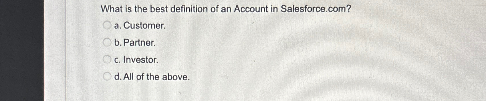 Solved What is the best definition of an Account in | Chegg.com