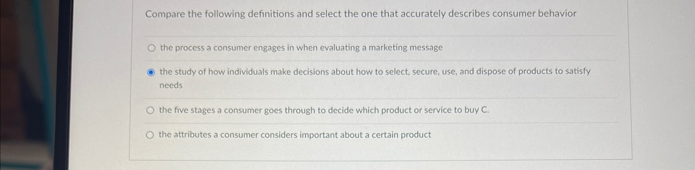 Solved Compare the following definitions and select the one | Chegg.com