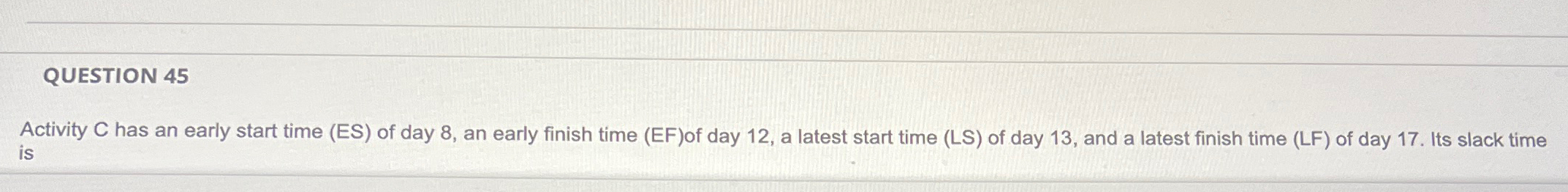 Solved Activity C has an early start time (ES) ﻿of day 8, | Chegg.com