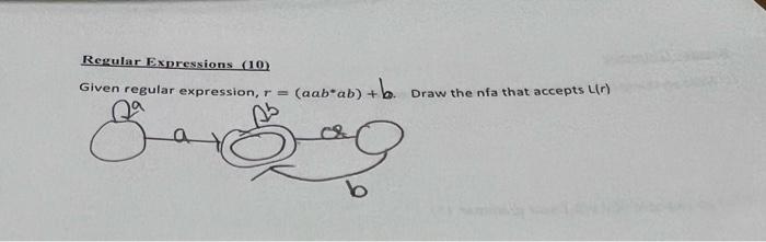 Solved Regular Expressions (10) Given regular expression, | Chegg.com