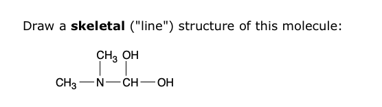 Solved Draw a skeletal ("line") ﻿structure of this molecule: | Chegg.com