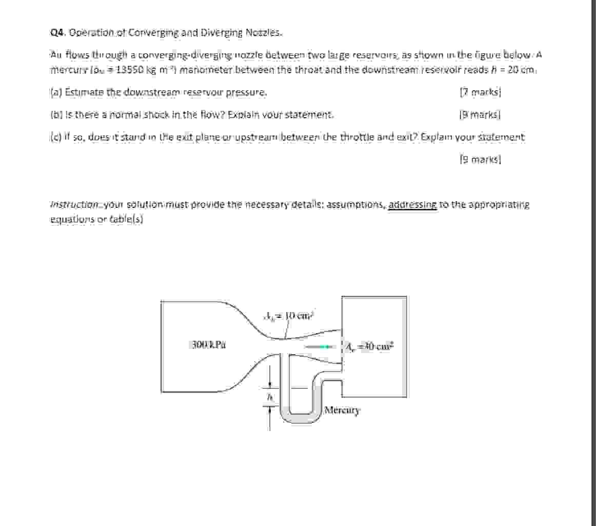 Solved Air flows through a converging-diverging nozzle | Chegg.com