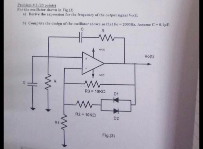 Solved Problem it 3 (20 points) For the oscillator shown in | Chegg.com
