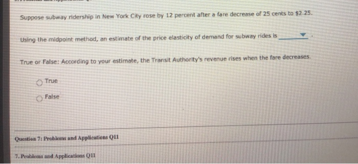 Solved 6. Problems and Applications Q8 Suppose subway | Chegg.com