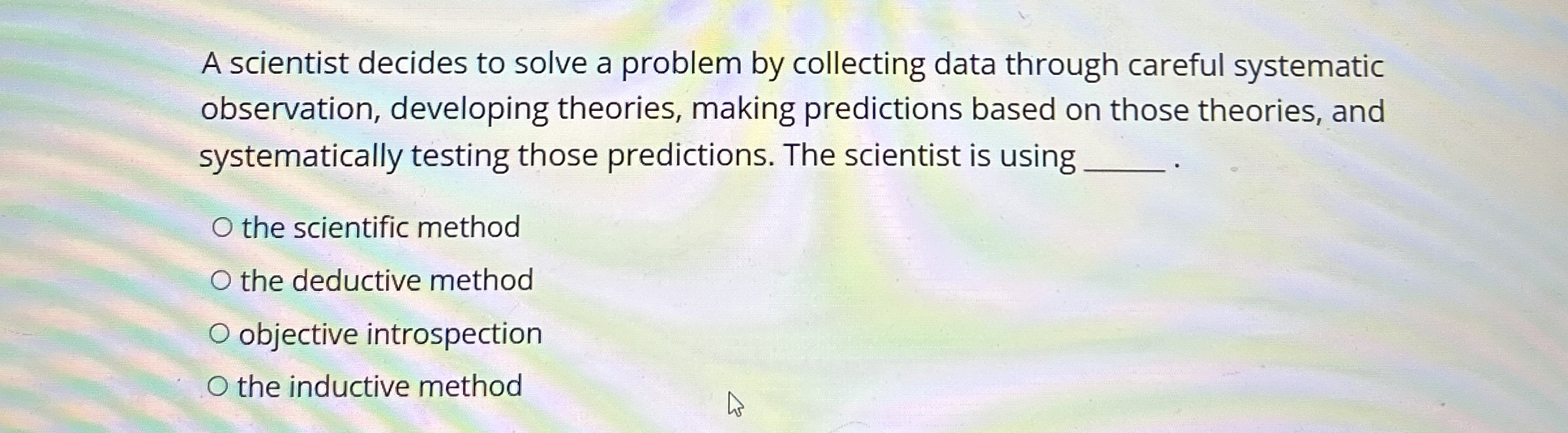 Solved A scientist decides to solve a problem by collecting | Chegg.com