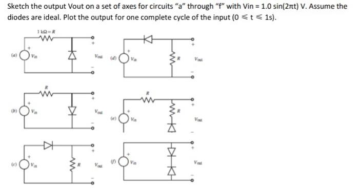 Solved Sketch the output Vout on a set of axes for circuits | Chegg.com