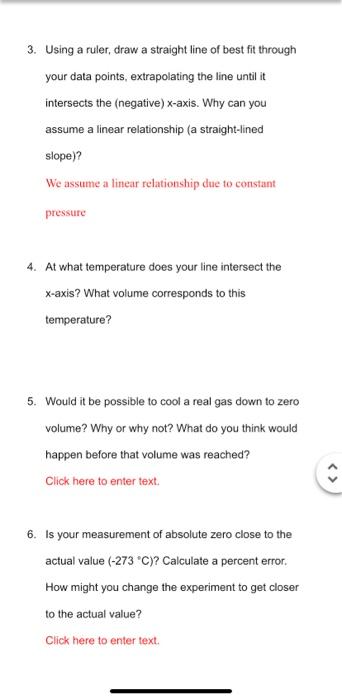 Solved EXPERIMENT 1: CHARLES' LAW Data Table Table 3: | Chegg.com