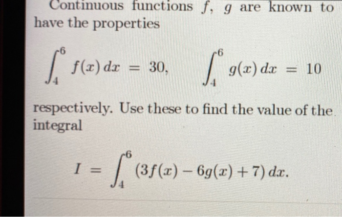 Solved Continuous functions f, g are known to have the | Chegg.com