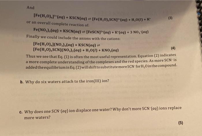 Solved 3. a. "An aqueous solution of iron(III) nitrate is | Chegg.com
