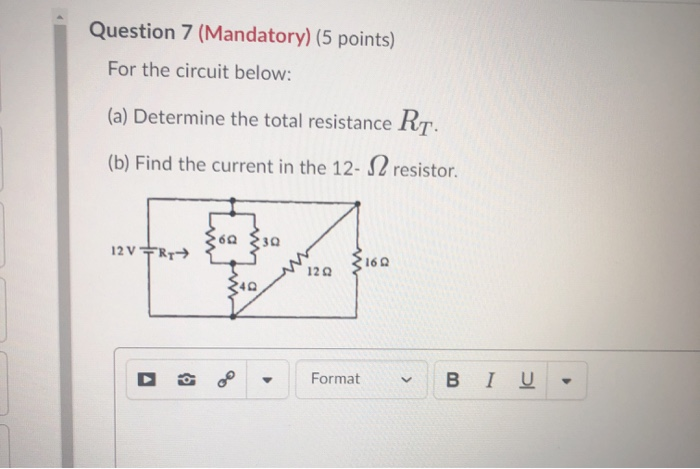 Solved Question 7 (Mandatory) (5 points) For the circuit | Chegg.com
