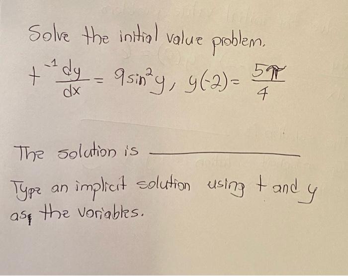 Solved Solve the initial value problem. | Chegg.com