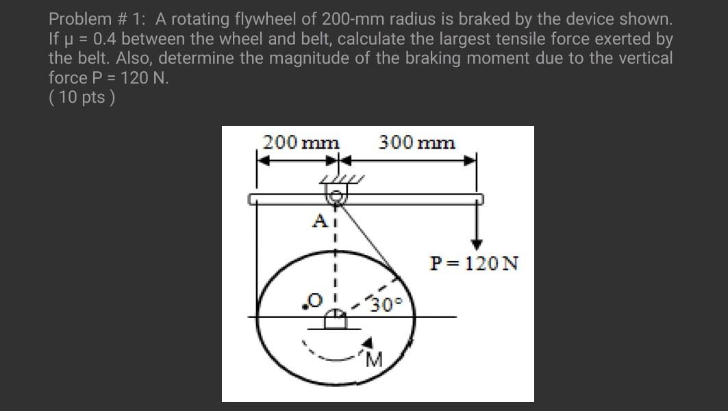 Solved Problem #1: A rotating flywheel of 200-mm radius is | Chegg.com