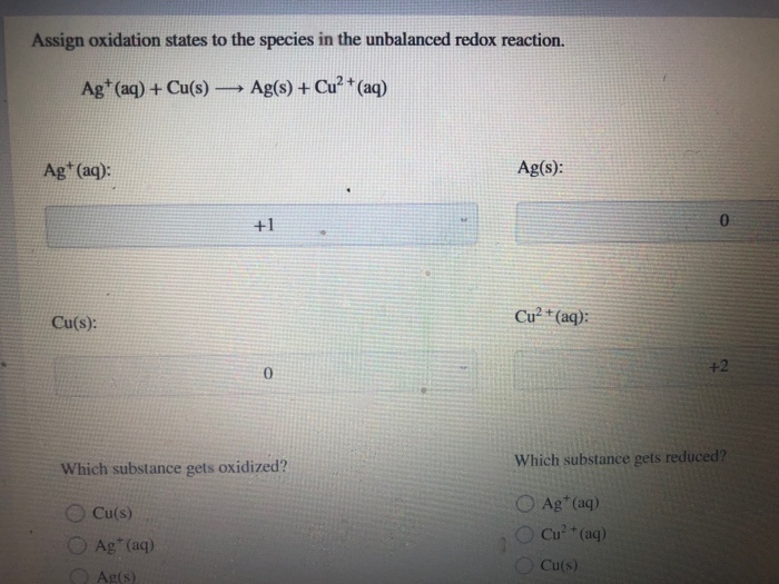 Solved Assign oxidation states to the species in the | Chegg.com